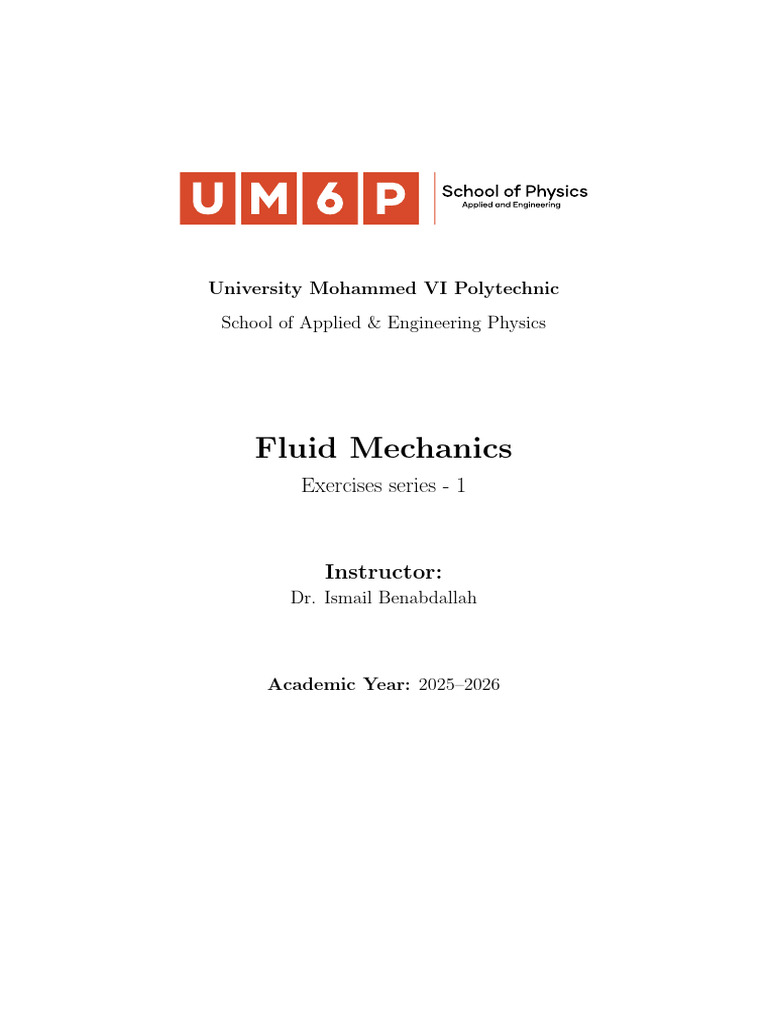 Fluid Mechanics Exercises and Solutions | PDF | Pressure | Buoyancy