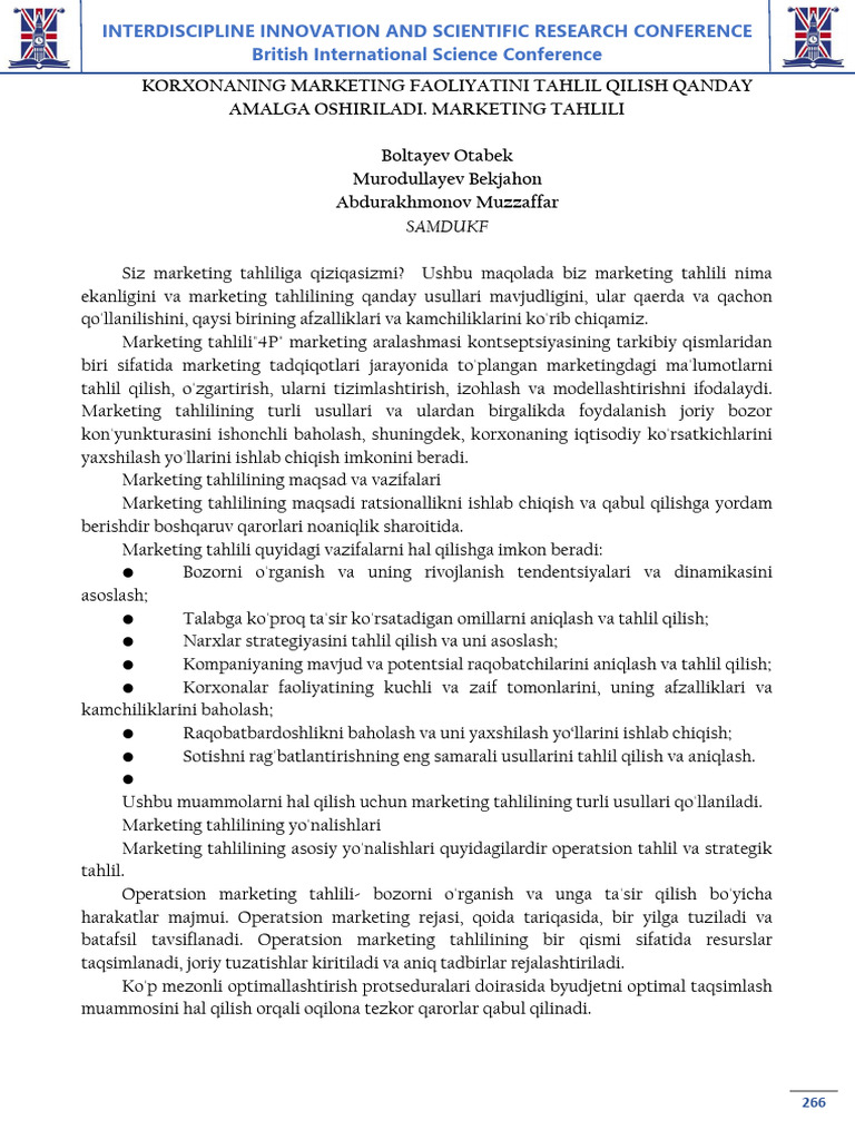 Boltayev Otabek | PDF