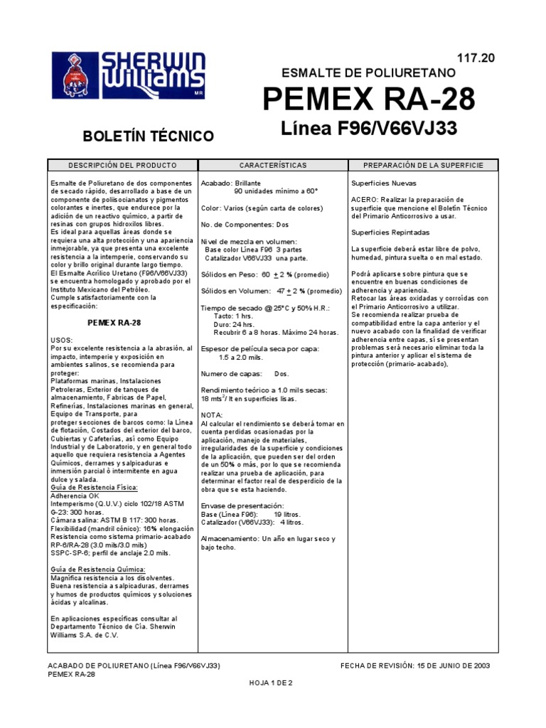 Acabado Ra 28 | PDF | Pintar | El hombre hace Materiales