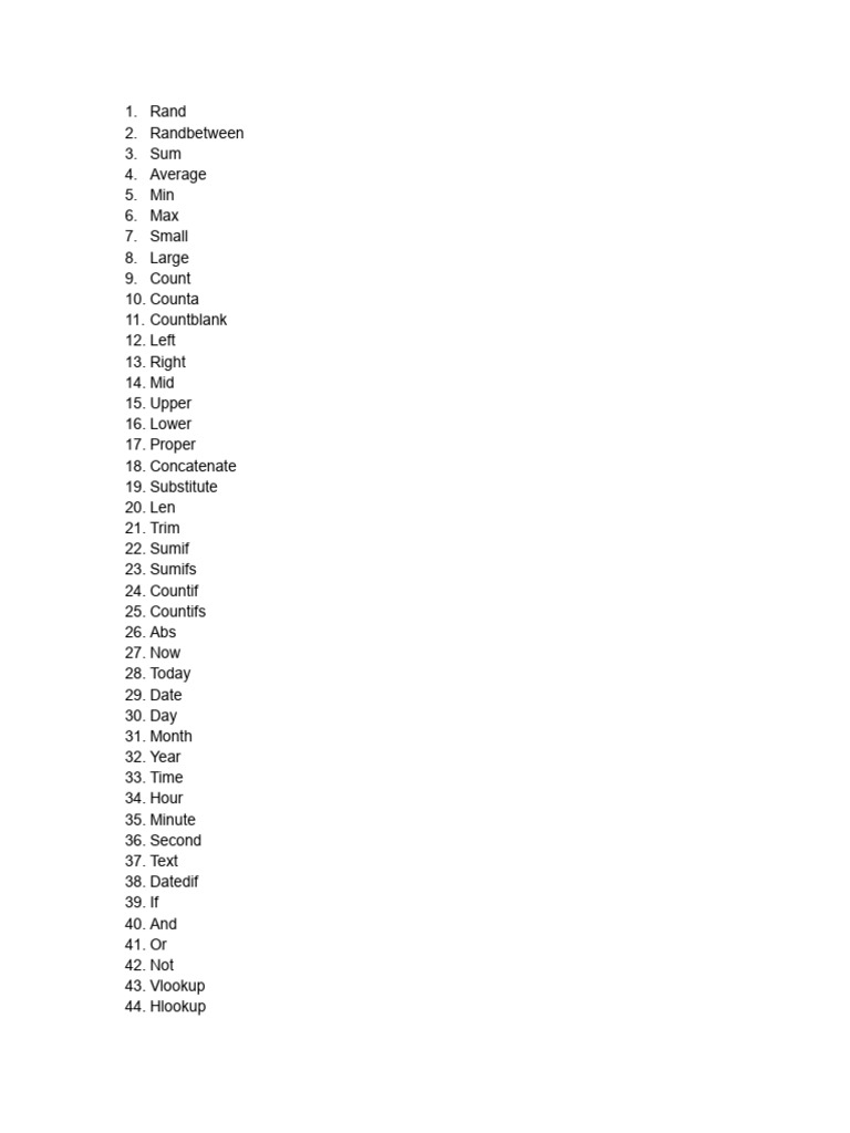 Basic Excel Syllabus | PDF