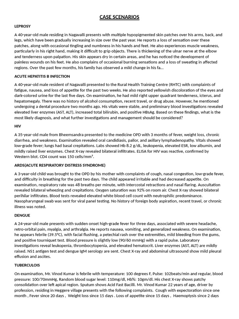 Cm Case Scenarios | PDF | Respiratory System | Diseases And Disorders