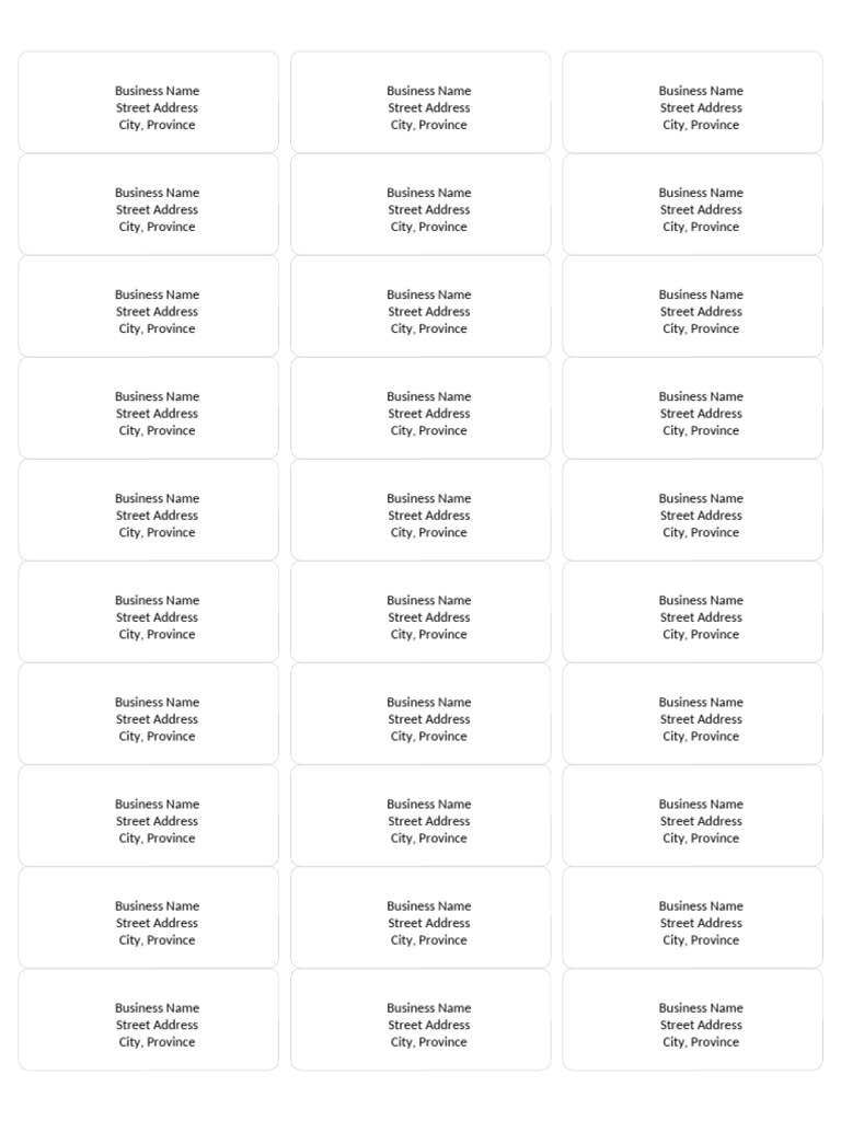 Template For Mailing Labels | PDF