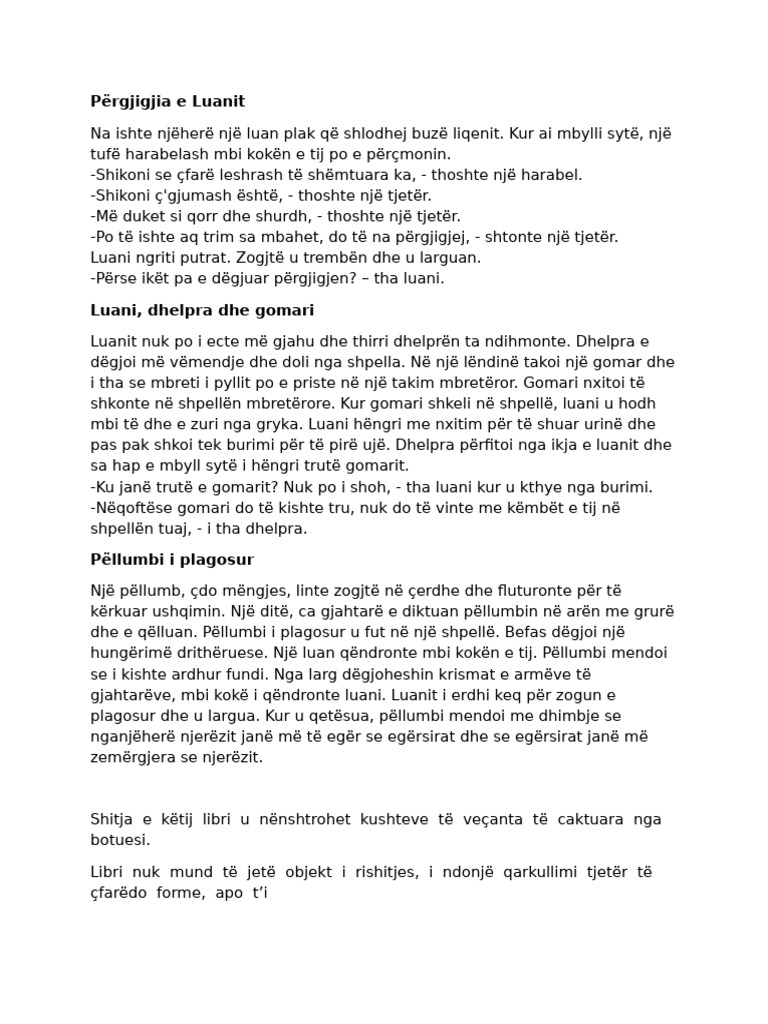 Fjale Te Urta Dhe Fabula 4 | PDF
