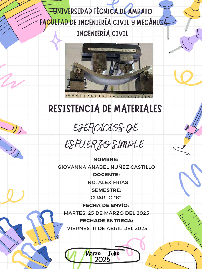 Ejercicios Esfuerzo Simple R.M 4 B. | PDF