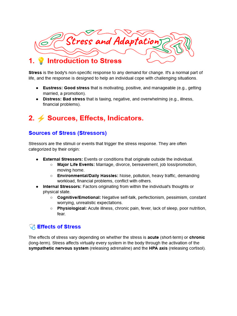 Understanding Stress and Adaptation | PDF | Stress (Biology ...
