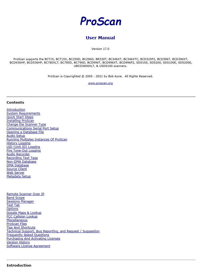 ProScan User Manual Version 17.0 | PDF | Port (Computer Networking ...