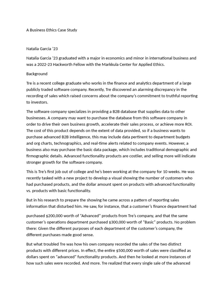 A Business Ethics Case Study | PDF | Well Being | Risk