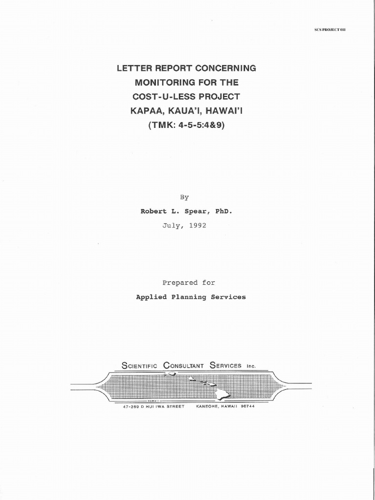 Letter Report For Monitoring For The Cost-U-Less Project | PDF | Soil