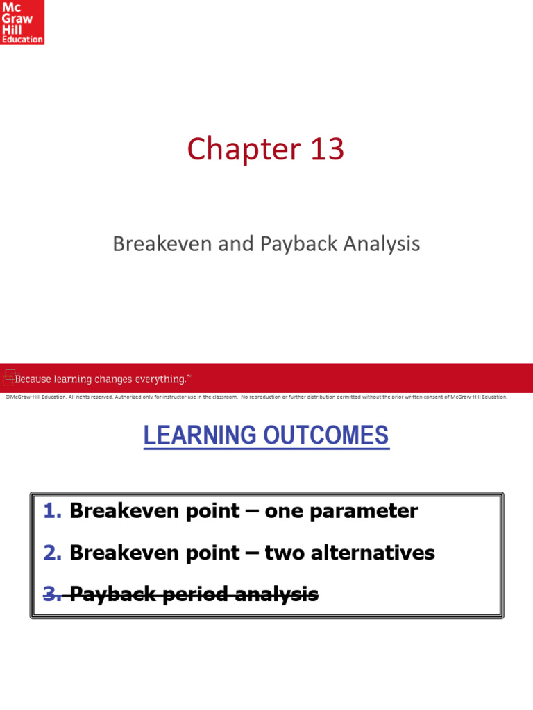 Ch13 Breakeven and Payback D | PDF | Applied Mathematics | Economics