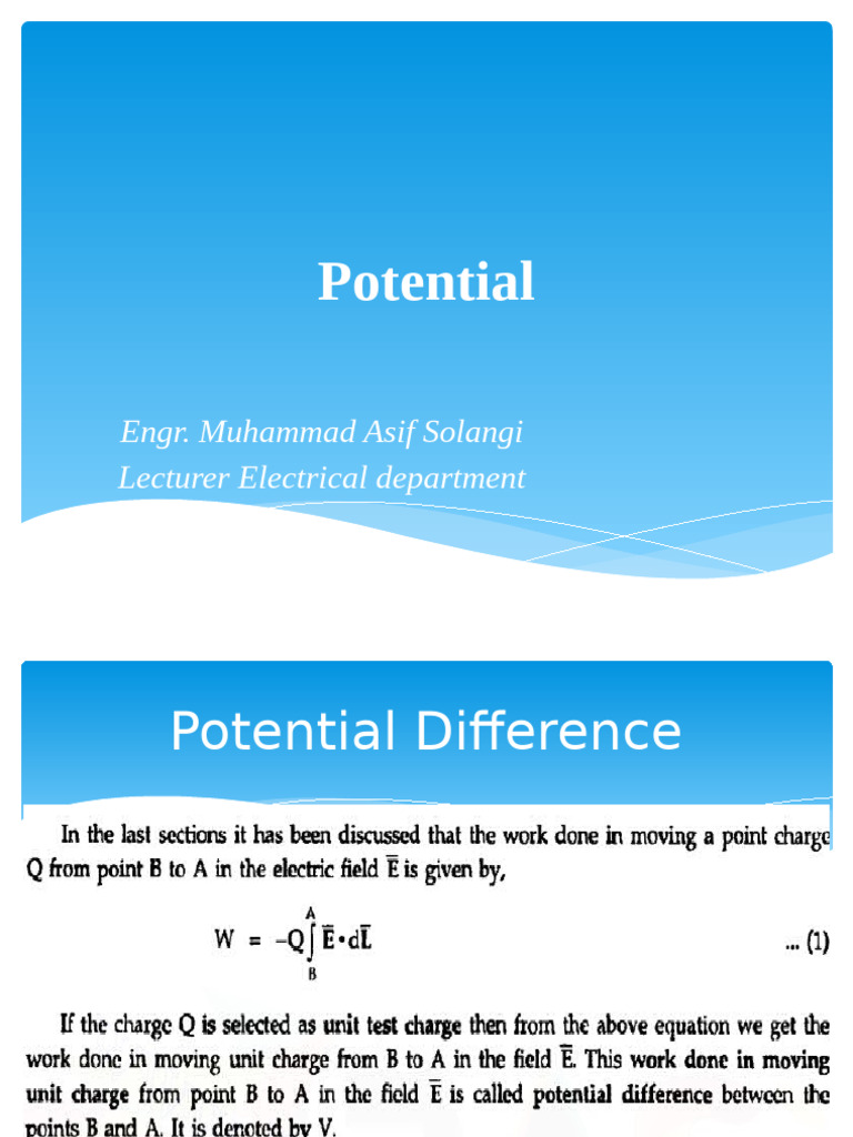 Understanding Electrical Potential Concepts | PDF