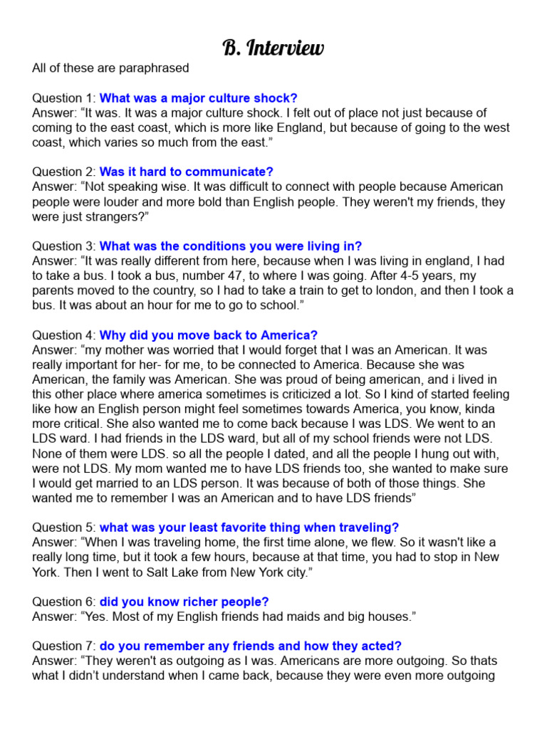 Immigrant Project Worksheet | PDF