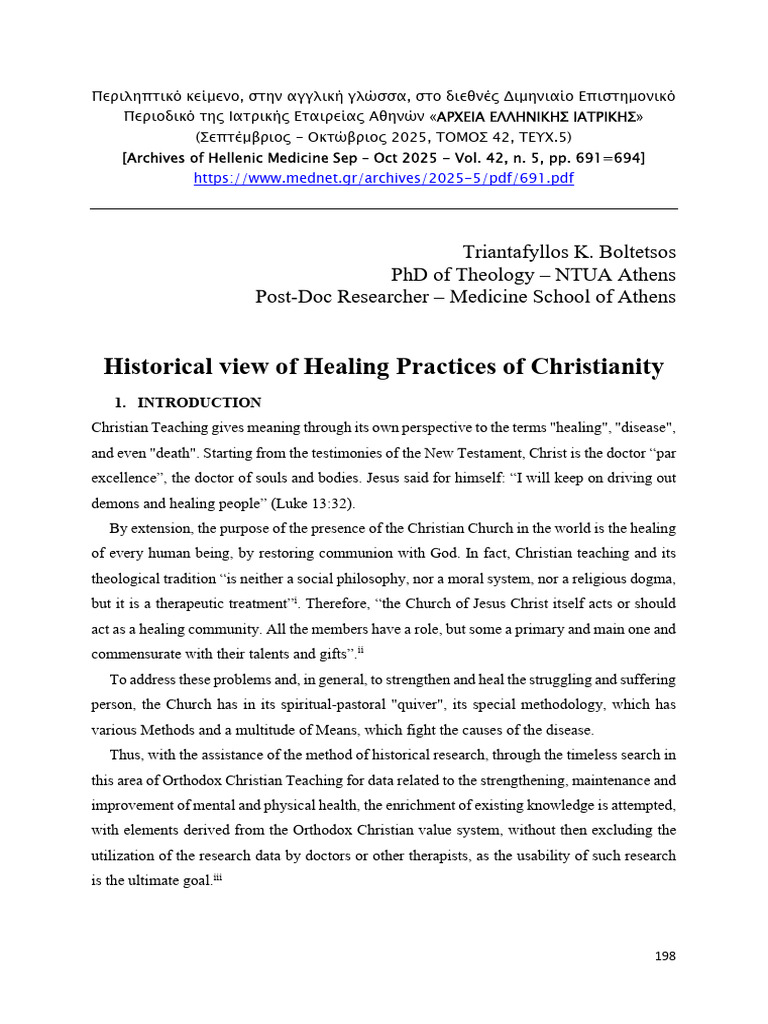 Boltetsos Triantafyllos - Historical View of Healing Practices of ...