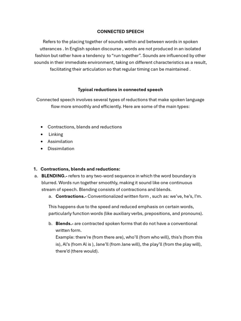 Connected Speech | PDF | Consonant | Oral Communication