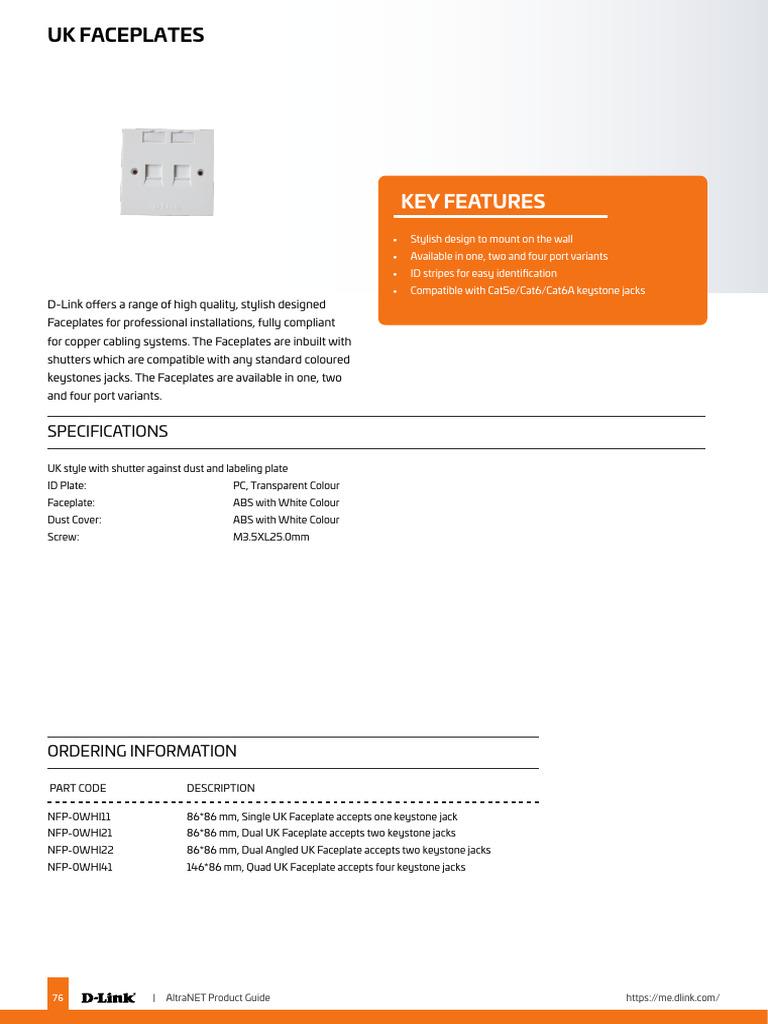 Uk Faceplates | PDF