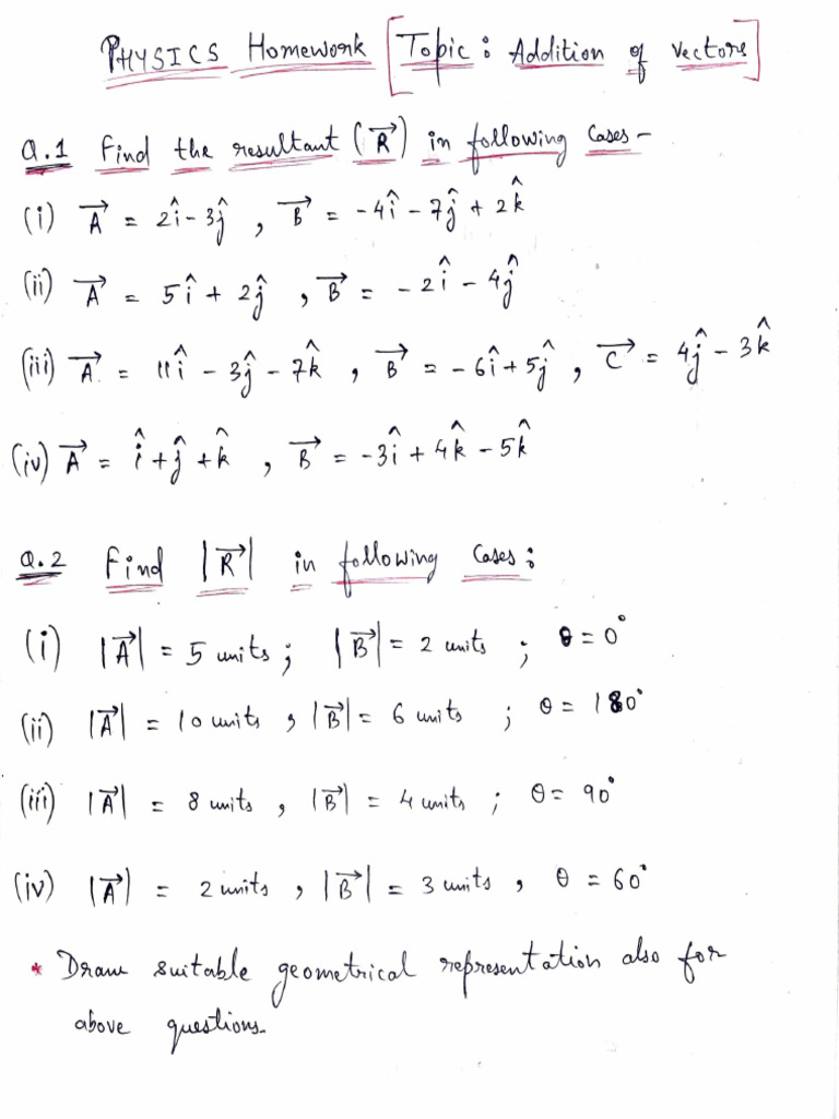 Physics Homework - Vector Addition | PDF