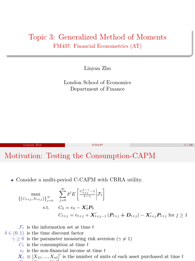 Generalized Method of Moments Explained | PDF | Ordinary Least Squares ...