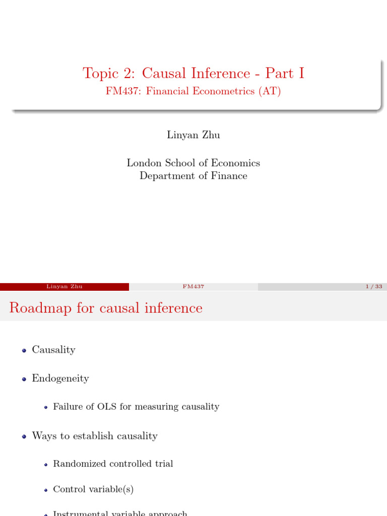 Causal Inference Methods in Econometrics | PDF | Endogeneity ...