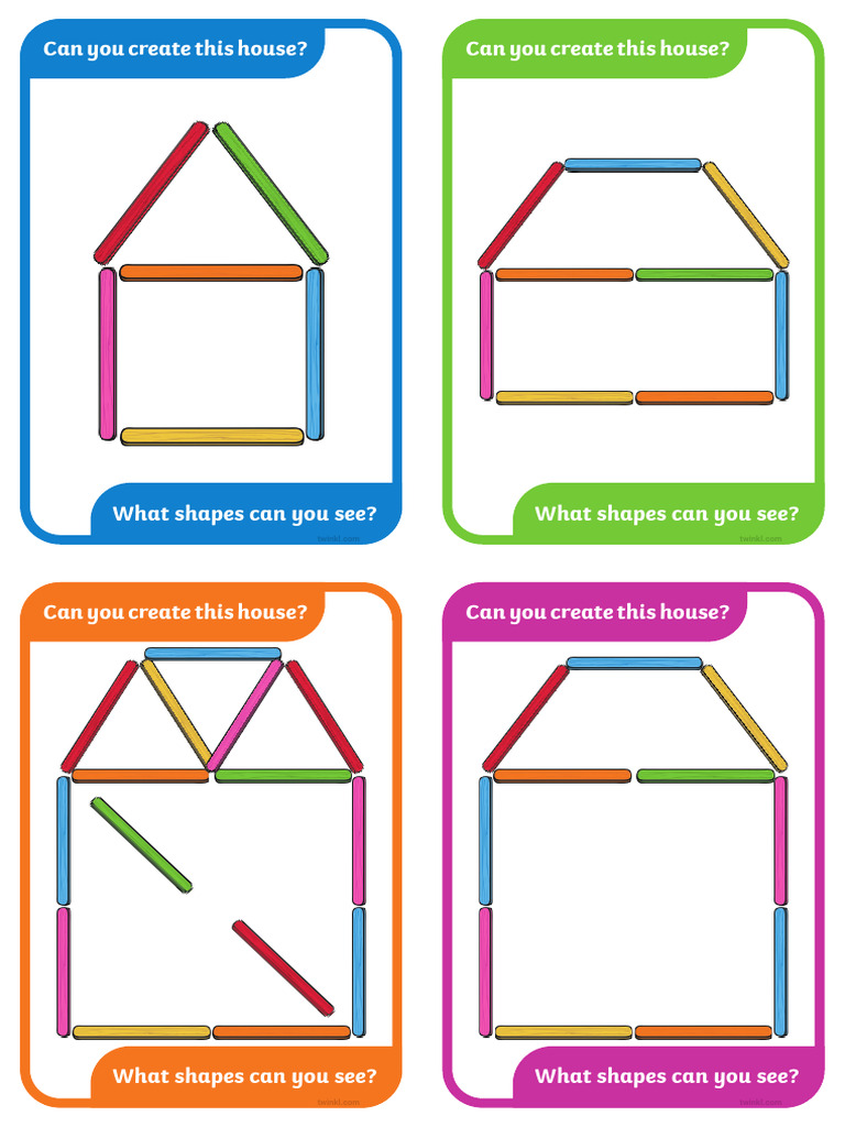 Lolly Stick Houses Activity Cards Ver 1 | PDF