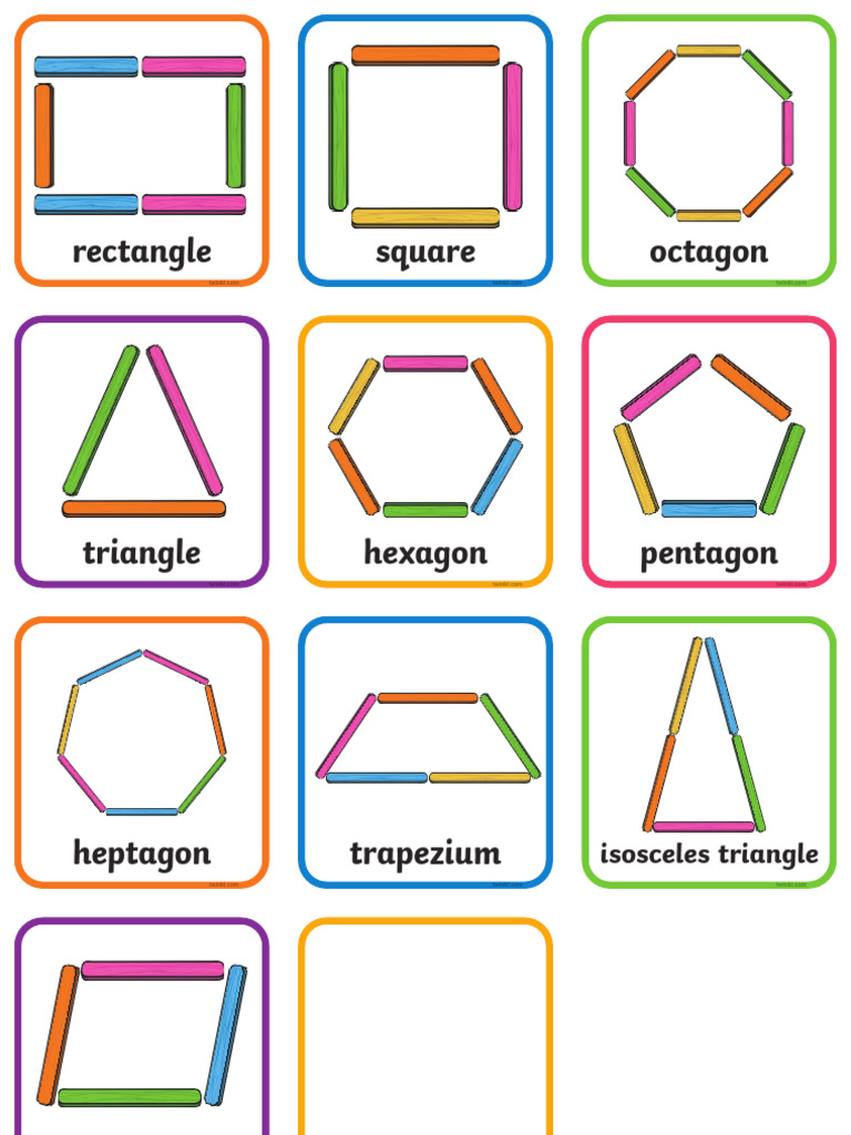 Lolly Stick 2d Shape Cards Ver 6 | PDF