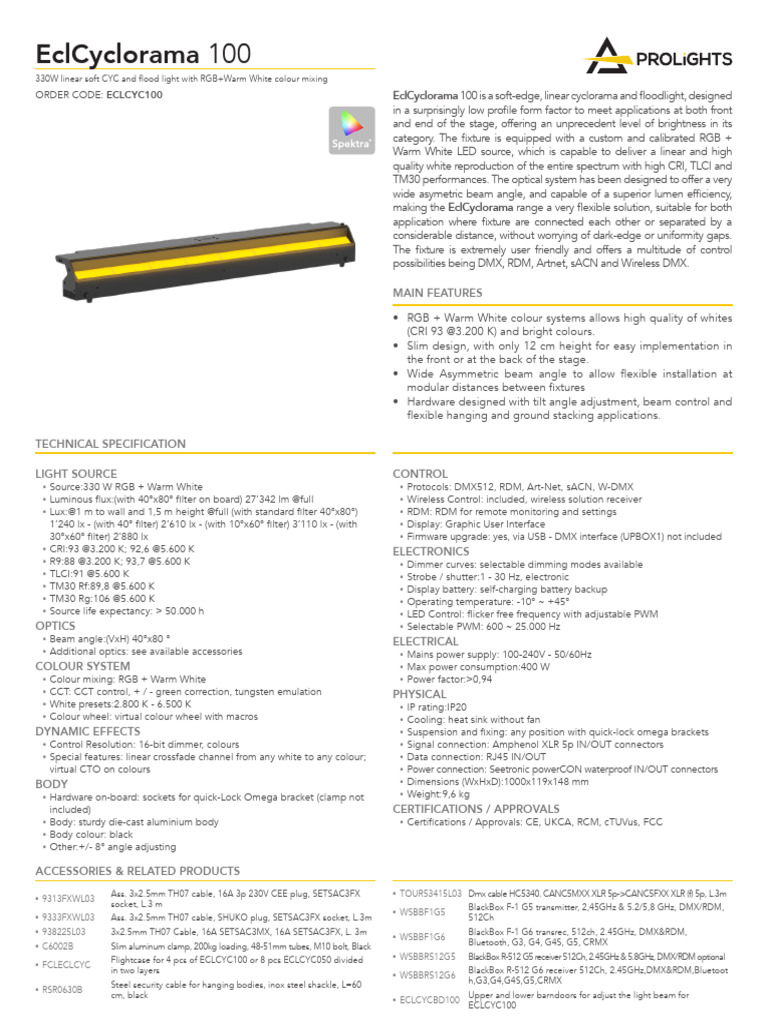 EclCyclorama 100: RGB+Warm White Light | PDF | Electrical Engineering ...