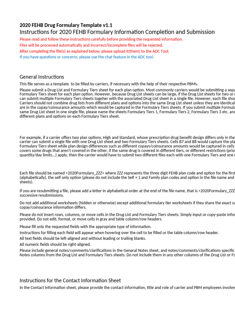 2020 FEHB Drug Formulary Instructions | PDF | Prescription Drugs | Pharmacy