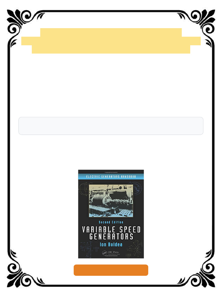 Electric Generators Handbook Two Volume Set Variable Speed Generators ...