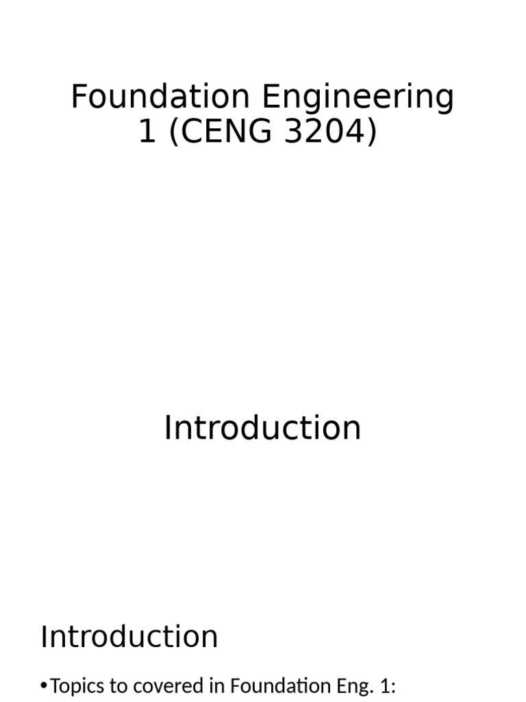 fd1 lec 1-3 | PDF | Foundation (Engineering) | Civil Engineering