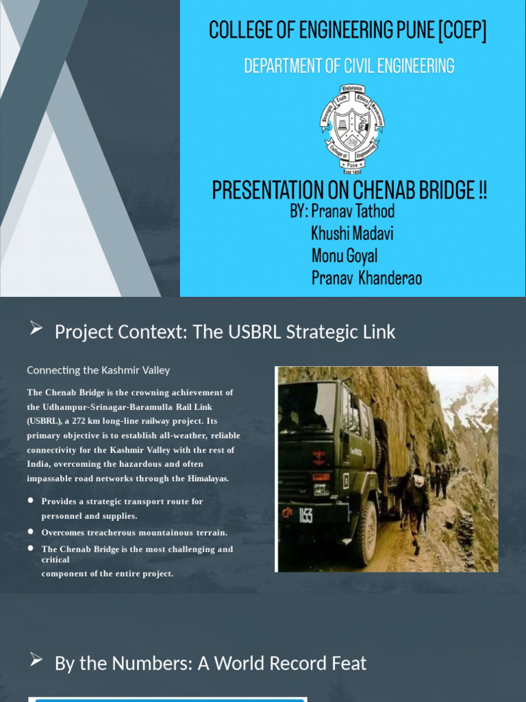The Chenab Bridge - Engineering A Modern Marvel | PDF | Civil Engineering