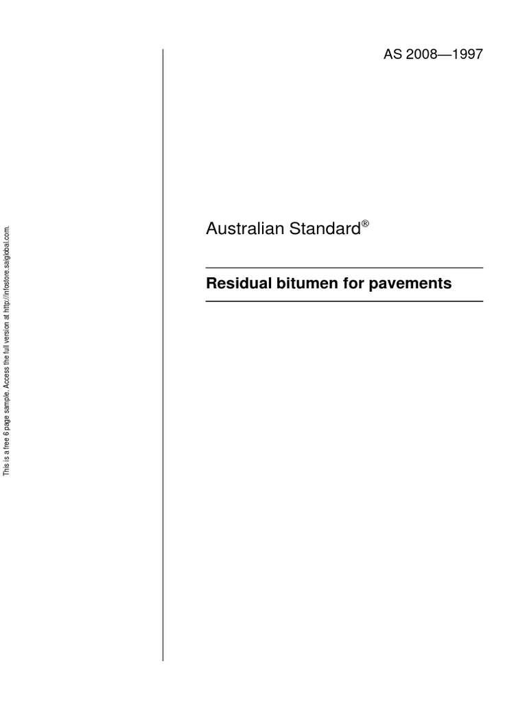 As 2008-1997 Residual Bitumen For Pavements | PDF | Asphalt | Materials