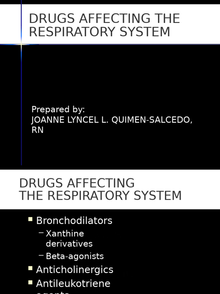 Respiratory System Drug Overview | PDF | Asthma | Chronic Obstructive ...