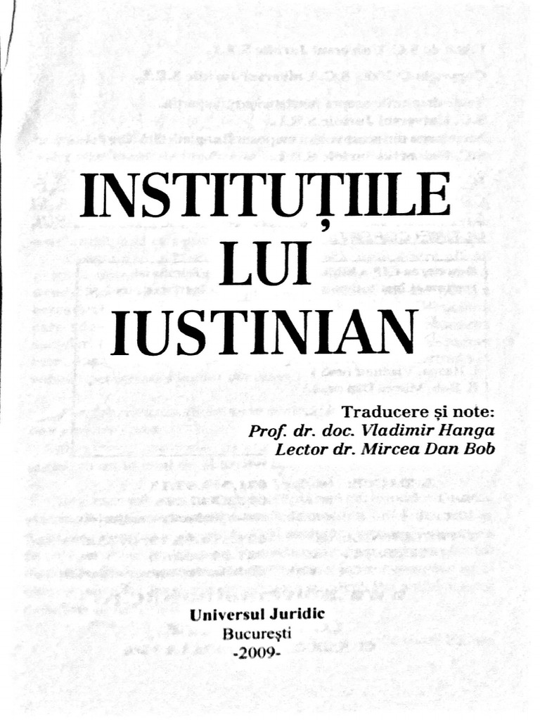 Instituțiile Lui Iustinian | PDF
