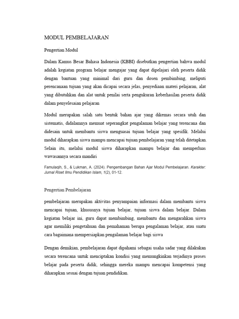Modul pembelajaran | PDF