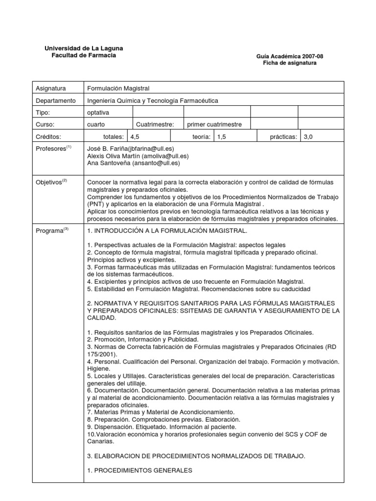 Formulacion Magistral | Farmacia | Medicamentos con receta