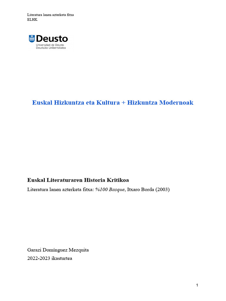 0 Basque - Garazi Domínguez Mezquita | PDF