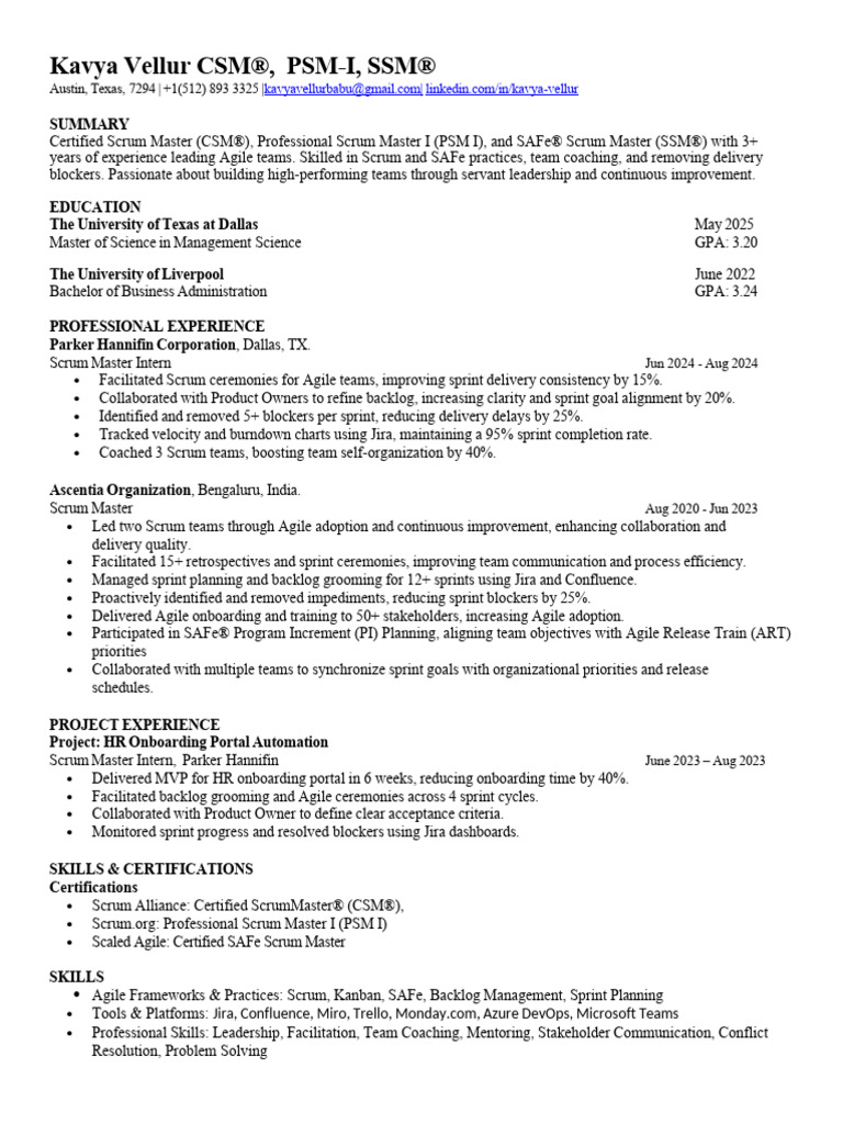 Kavya Vellur - Updated Scrum Master Resume (1) 1 Copy-Compressed ...