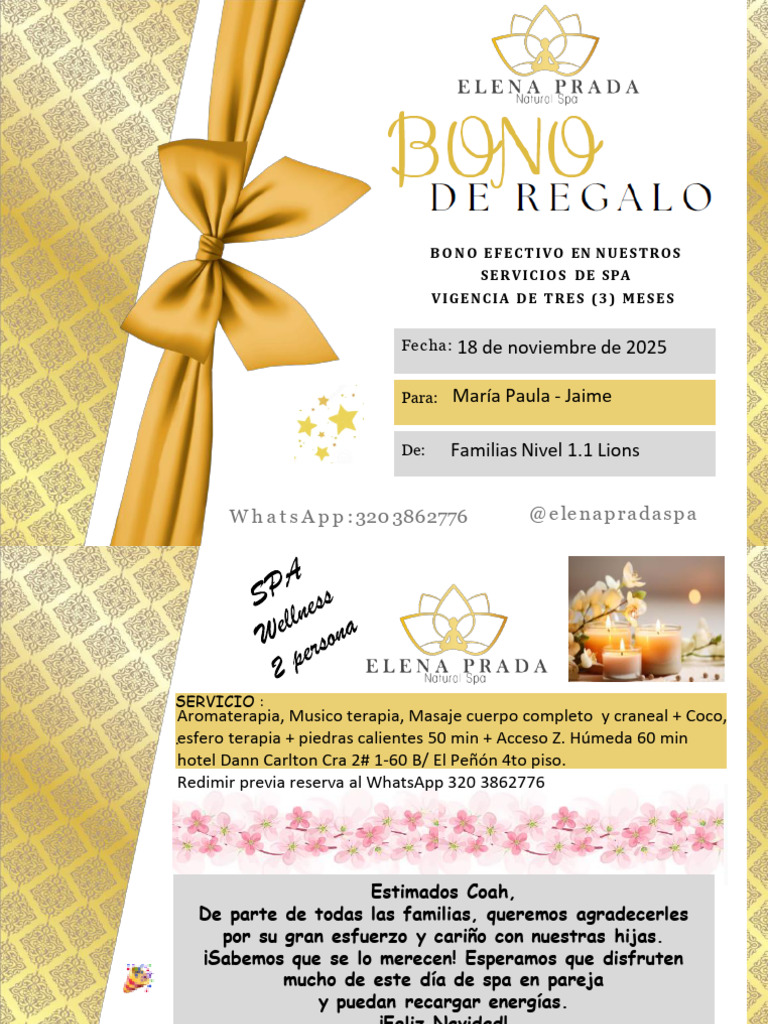 Bono Spa: Relax y Bienestar en Pareja | PDF