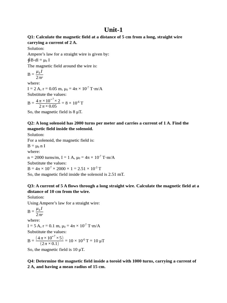 Magnetic Fields and Semiconductor Conductivity Calculations | PDF ...