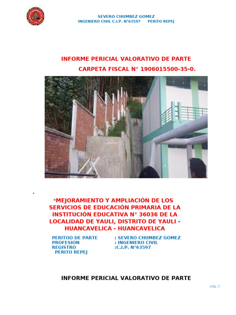 INFORME-PERICIAL-DE-PARTE (1) (1) Okkkkk RRRRRRRRRRR | PDF | Hormigón ...
