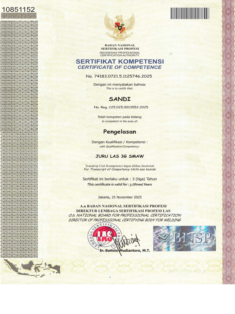 BNSP LSP Las Smaw Sandi | PDF