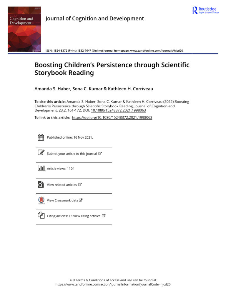 Boosting Children S Persistence Through Scientific Storybook Reading 2 ...