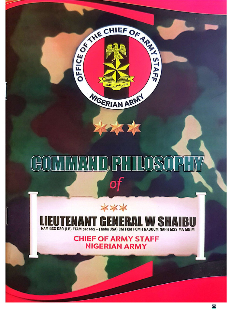 Command Philosophy of Coas LT Gen W Shaibu | PDF