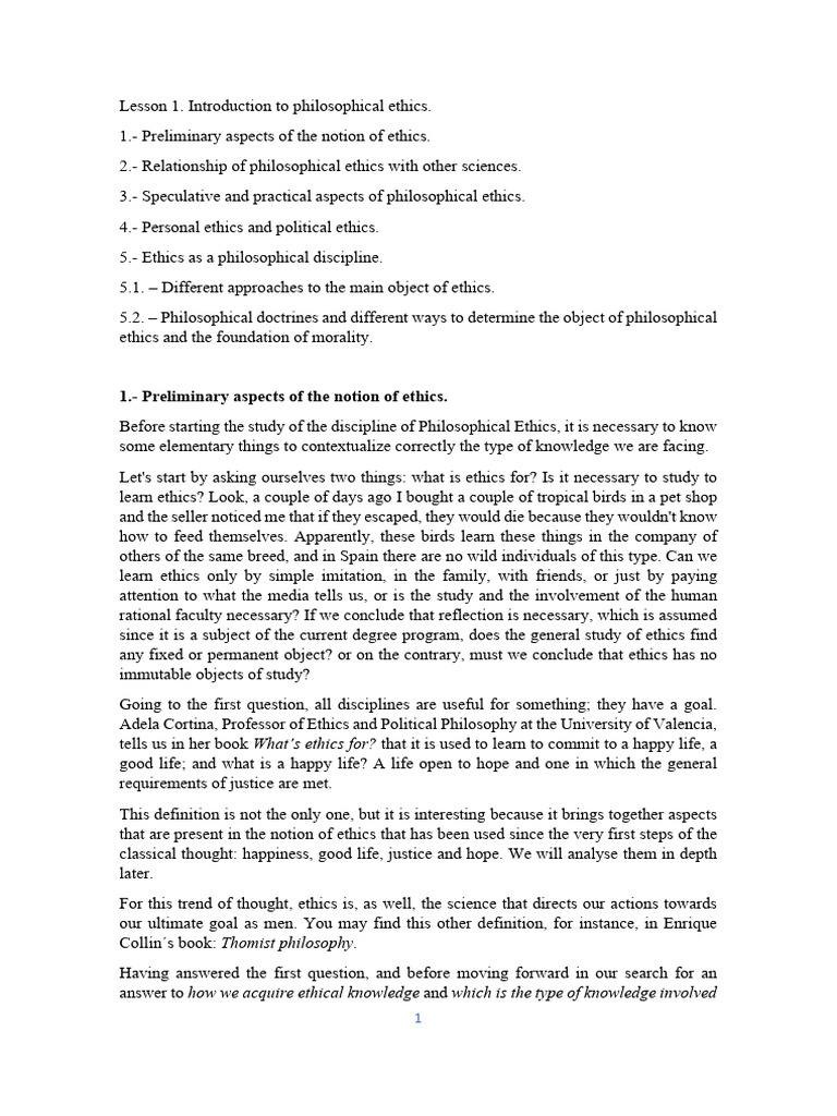 Ethics. Lesson 1. Fragment 1. 2024 2025 ENG | PDF | Metaphysics | Knowledge