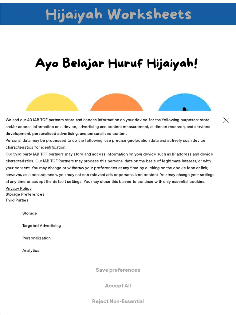 Hijaiyah Learning Worksheets for Kids | PDF