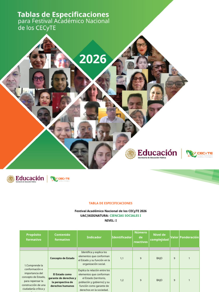 Especificaciones Festival Académico Cecyte 2026 Pdf Migración
