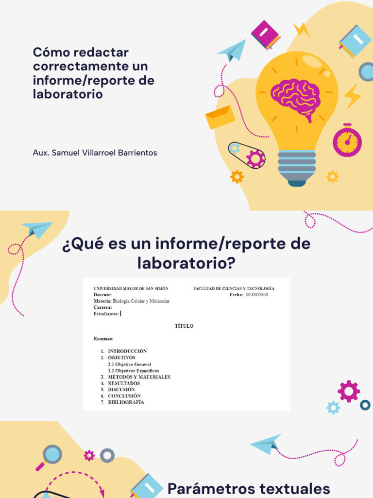 Cómo Redactar Correctamente Un Informe - Reporte de Laboratorio | PDF ...