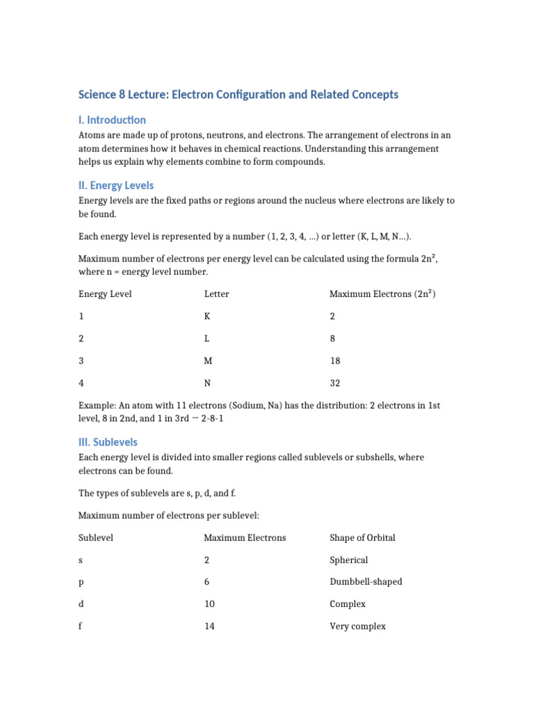 Electron Configuration Basics Explained | PDF | Electron Configuration ...