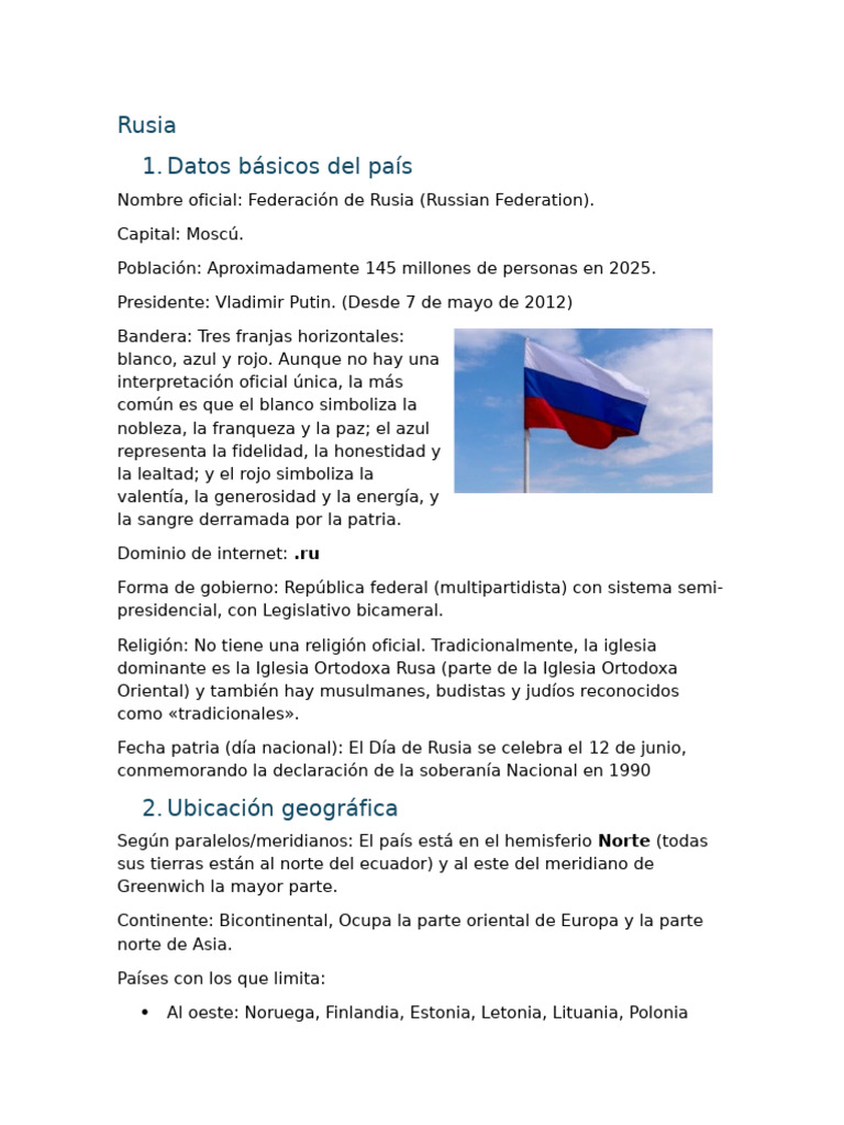 Rusia | PDF | Rusia | Política mundial
