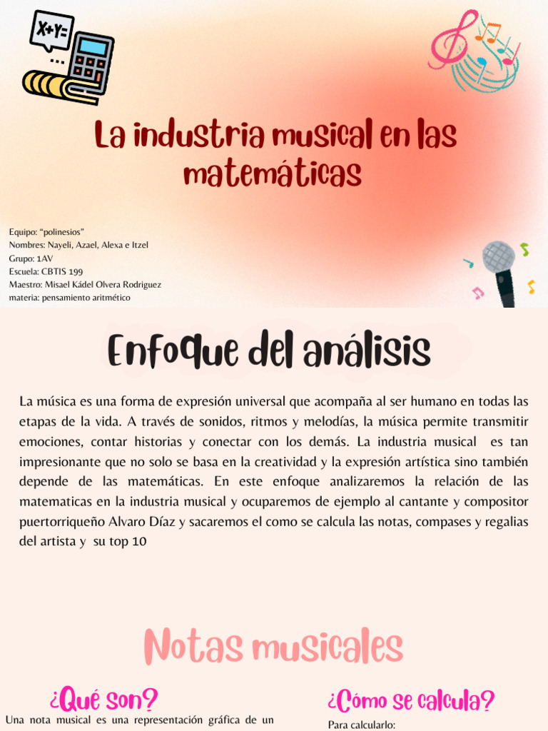 Matemáticas en la Industria Musical | PDF | Notación musical | Musicología