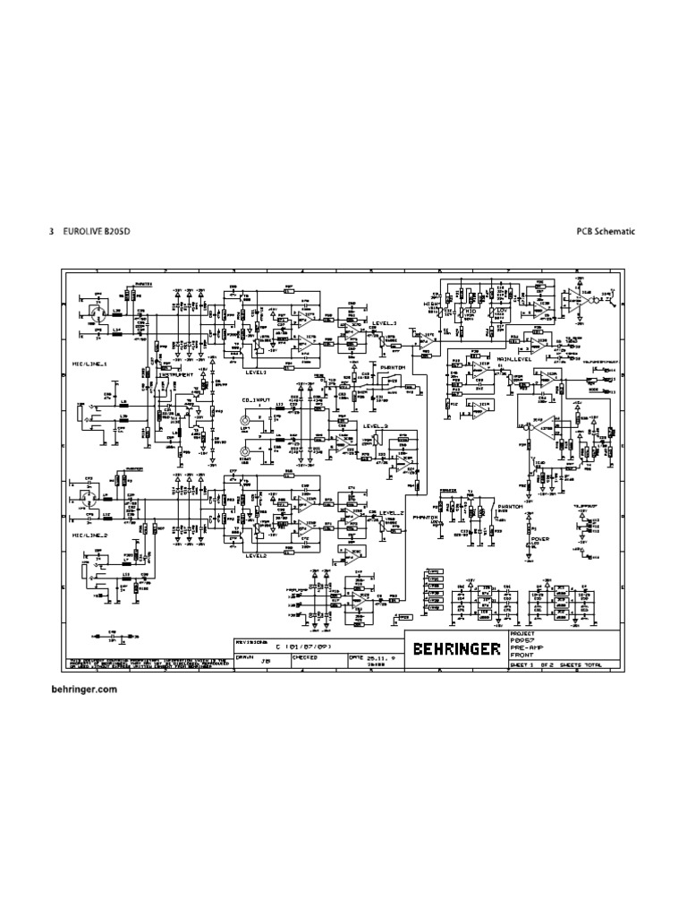 Behringer B205D Personal Monitor Schematics | PDF