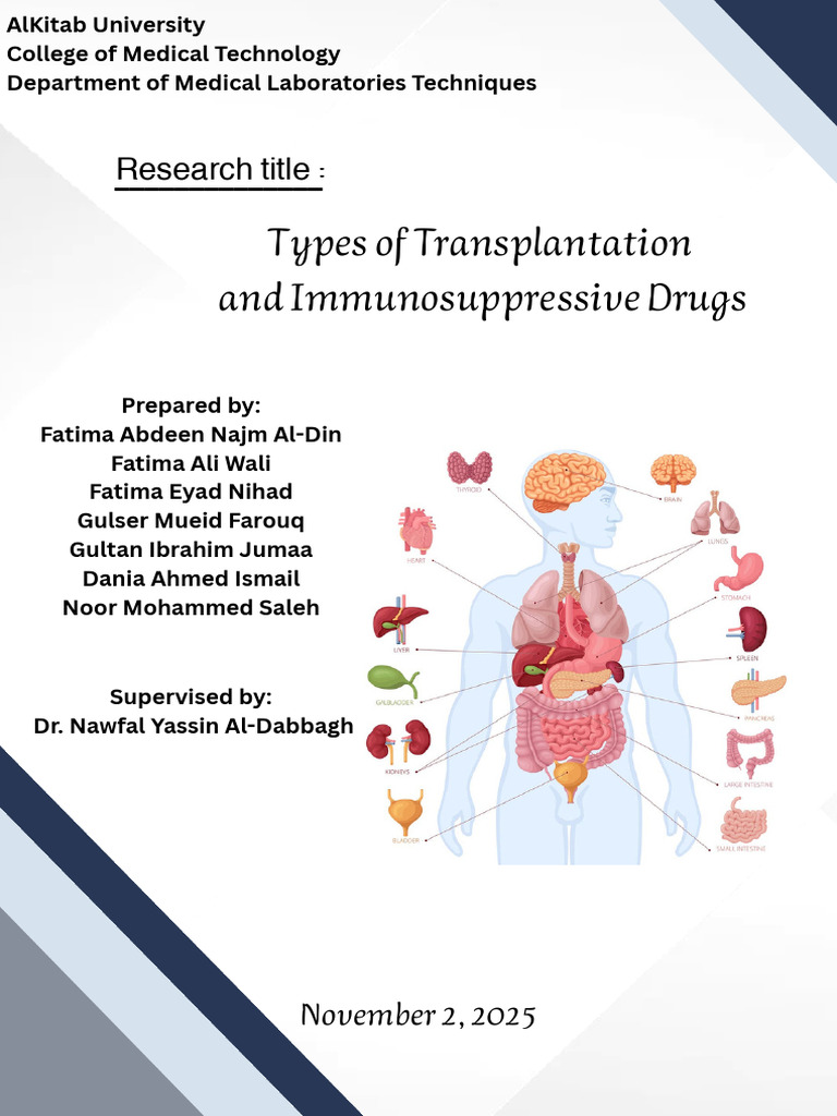 Research Types of Transplantation and Immunosuppressive Drugs PDF | PDF ...